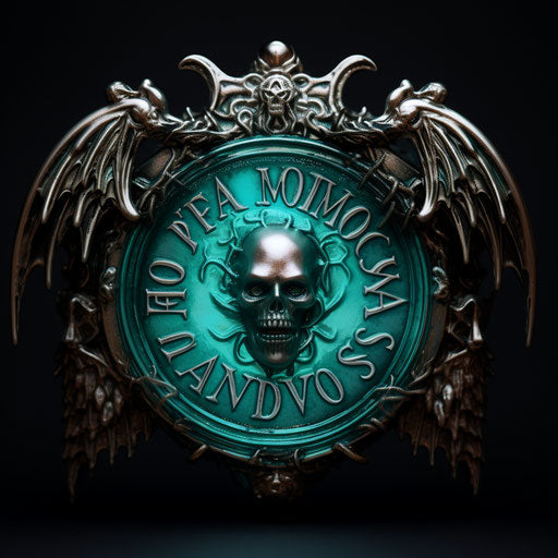 No demons badge, supernatural creatures, dark aquamarine – IMAGELLA