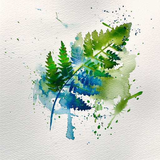 Watercolor splash fern tattoo design – IMAGELLA