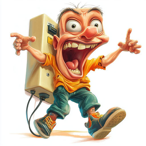 Humorous caricature of a switch with human characteristics – IMAGELLA