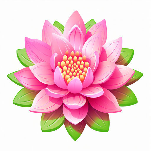 Chibi pink lotus flower, traditional Japanese style – IMAGELLA
