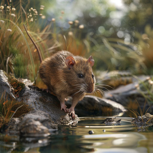 Brown rat by a tranquil pond, in the Vincent Munier style – IMAGELLA