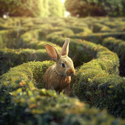 Exploring the garden hedge labyrinth: a rabbit's journey – IMAGELLA