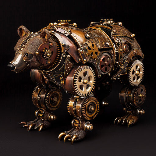 Steampunk bear with brass and copper fittings – IMAGELLA