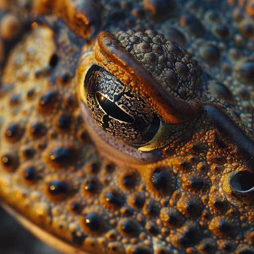 Western leopard toad's skin texture glowing at sunset – IMAGELLA