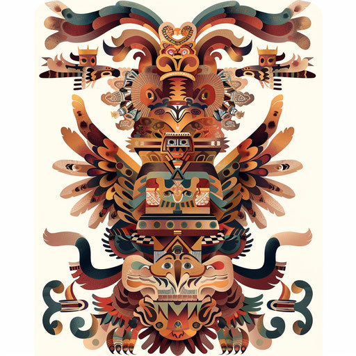 Traditional Mayan textile pattern tattoo, authentic earth tones, on ...