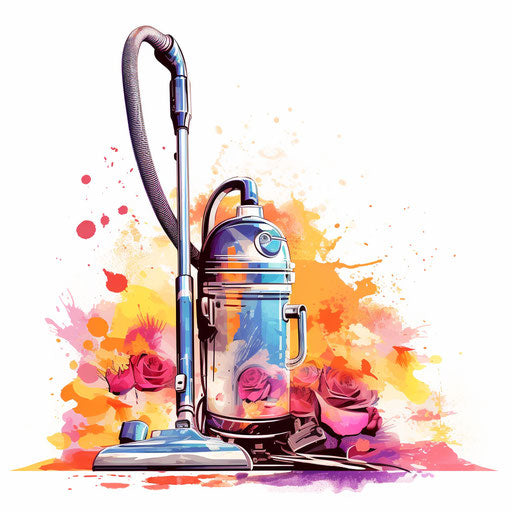 Impressionistic artwork of a vacuum cleaner on white background – IMAGELLA
