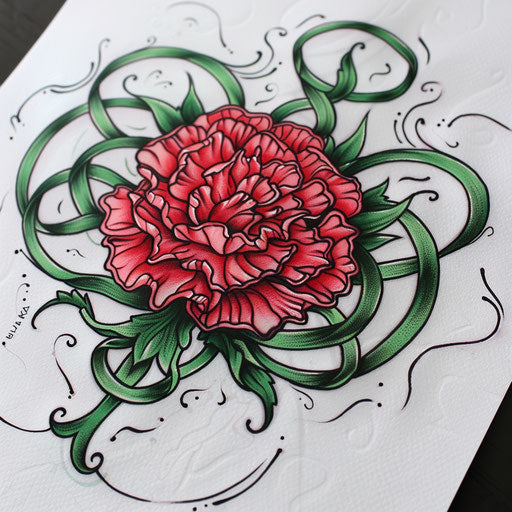 Celtic knot carnation tattoo design, traditional patterns on white ...