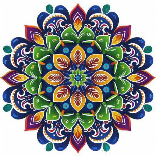 Rangoli clipart in a photo realistic style with a random background ...