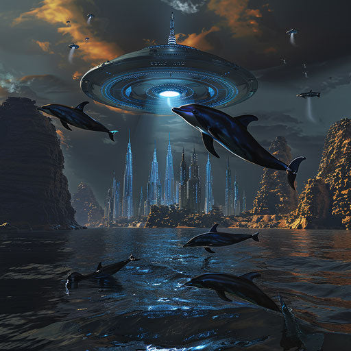 Intergalactic Encounter Between Dolphins and Aliens – IMAGELLA