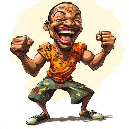 Humorous caricature of a Juneteenth caricature with human ...