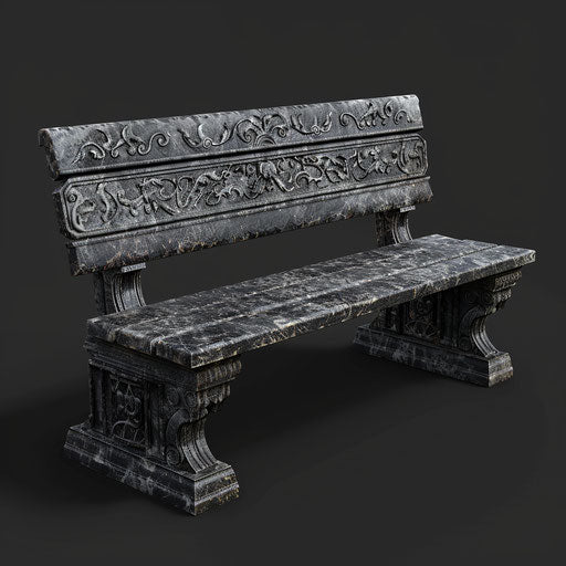 Rendered bench clipart on dark background with dramatic contrast – IMAGELLA