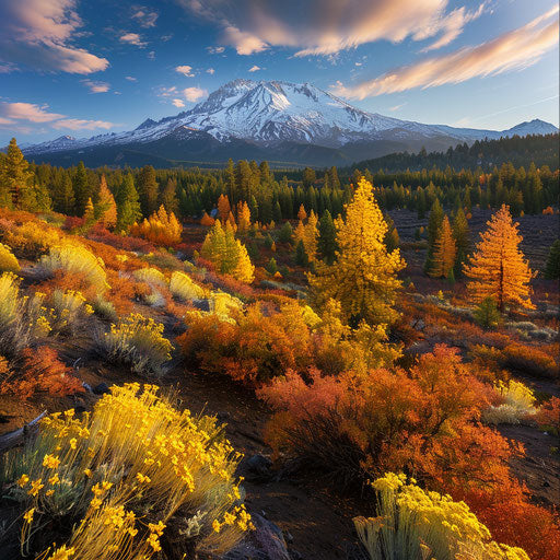 Vibrant autumn colors around Shasta Mountain – IMAGELLA
