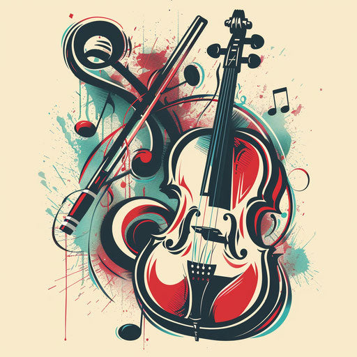 Artistic mix of music notes and instruments – IMAGELLA