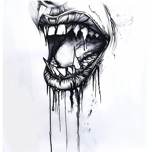 Gothic vampire bite tattoo on white background – IMAGELLA