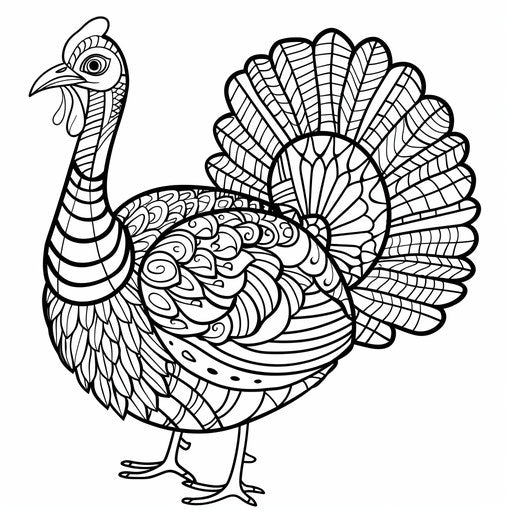 Stylized turkey with geometric shapes and patterns – IMAGELLA