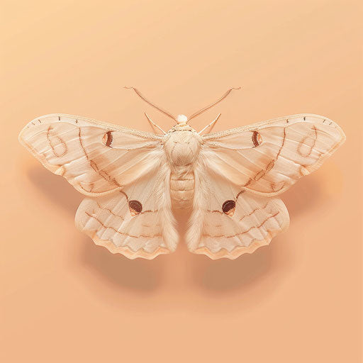Realistic moth artwork on soft peach background – IMAGELLA