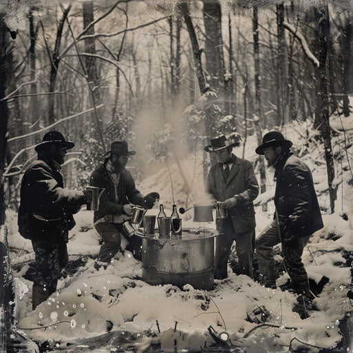 Ferrotype photograph of hillbillies in Appalachian Mountains drinking ...