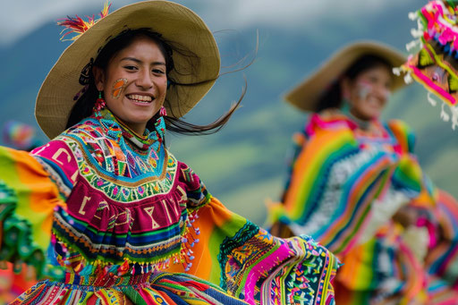 Traditional dance of Ecuadorian people in the Andes – IMAGELLA