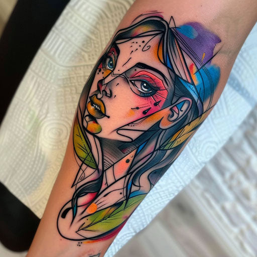 Graffiti style tattoo of Persephone, with vibrant street art colors and ...