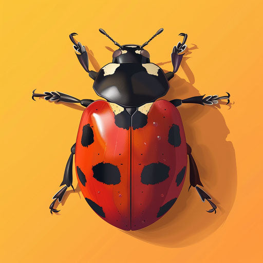 Realistic ladybird on sunset orange background – IMAGELLA