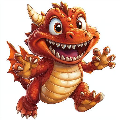 Humorous caricature of dragon with human characteristics – IMAGELLA