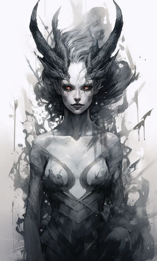 Realistic demon with fantasy elements, anime-inspired characters – IMAGELLA