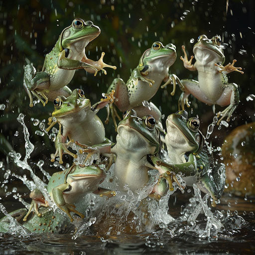 Frogs' water ballet: a dance on the water's surface – IMAGELLA