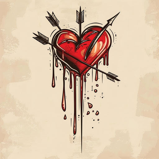 Crying Heart Tattoo Design Set – IMAGELLA