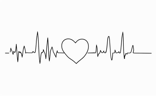 ECG heart beat, simple line drawing – IMAGELLA