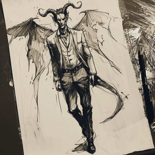 Modern sketch of Lucifer in a suit – IMAGELLA