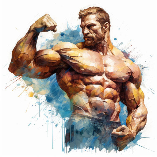 Muscle illustration in the style of oil painting, on a white background ...