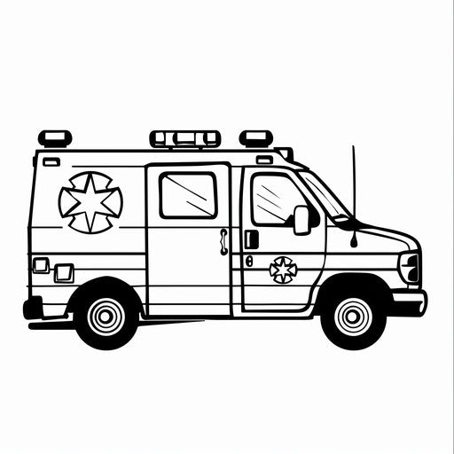 Simple ambulance outline with star of life symbol – IMAGELLA
