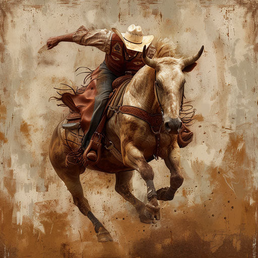 Rodeo clipart in photorealistic style with a flat random background ...