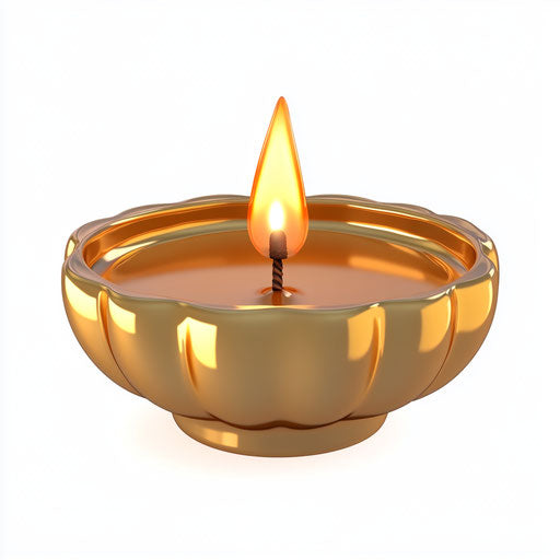 3D diya on flat white background, isolated clipart – IMAGELLA