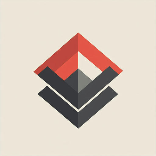 Modern logo with stylized chevron and professional typography on cream ...
