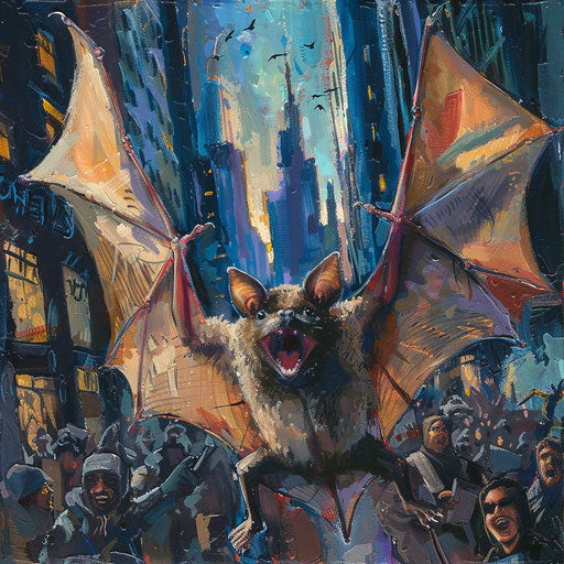 Bat leading a peaceful protest in a city – IMAGELLA