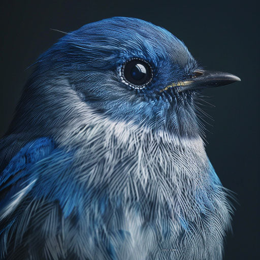 Bluebird in high-detail studio portrait in the style of Tim Flach ...