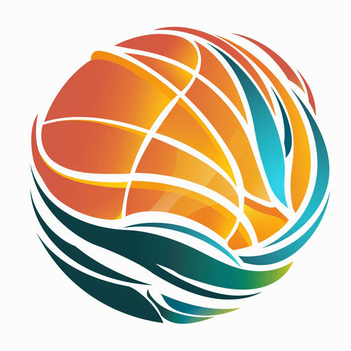 Modern basketball logo with abstract lines on white background – IMAGELLA