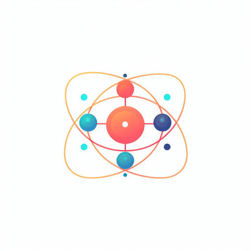 Minimalist-style atom illustration on white background – IMAGELLA