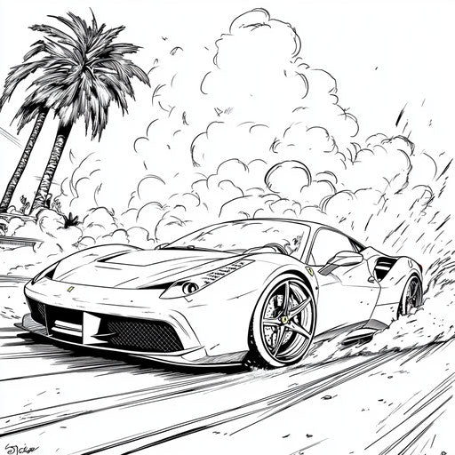 Relax with Ferrari Coloring Pages Coloring Pages – IMAGELLA