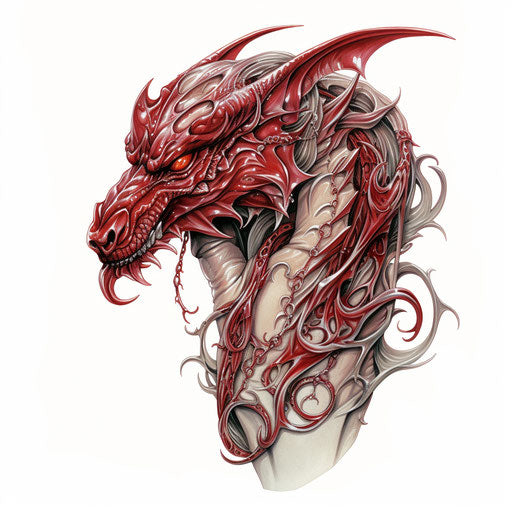 Red dragon hand tattoo vector – IMAGELLA