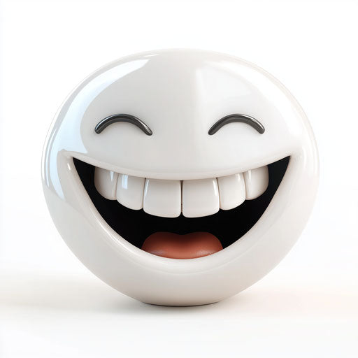 3D smile in realistic style with flat white background, isolated ...