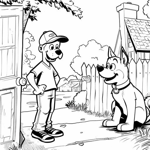 Satirical friends scene, Walt Handelsman style, Coloring book page ...