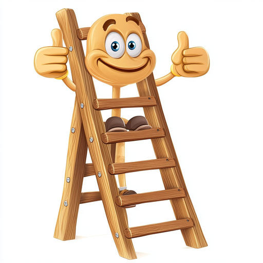 Humorous caricature of a ladder with human characteristics – IMAGELLA