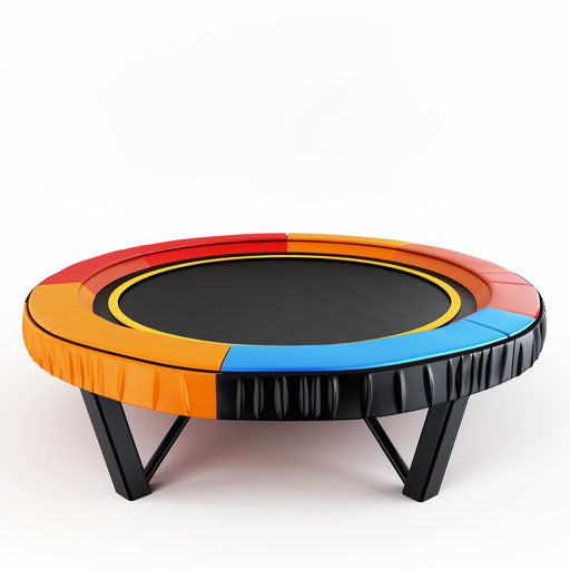 Realistic trampoline illustration on white background, vivid colors ...