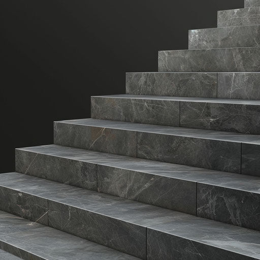 Realistic stairs clipart on flat slate grey background – IMAGELLA