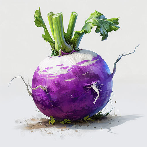 Turnip clipart in photo realistic style with flat white background ...