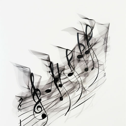 Music notes fading from black on white – IMAGELLA