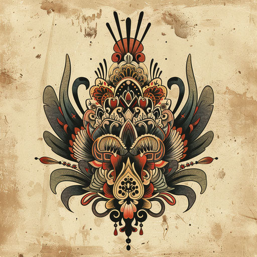 Vintage tattoo sketch of a Kalinga design with a retro feel – IMAGELLA
