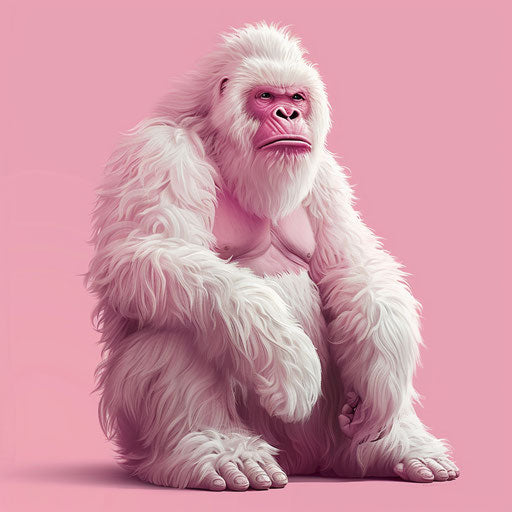 Realistic Yeti on Dusky Rose Background – IMAGELLA